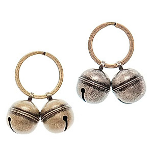 4 Pcs Combo Cat and Dog Collar Bells, Pet Tracker, Round Two-Color Vintage Bells With 4 Key Ring Pendant Bells, Loud, Anti-Lost Training Bells