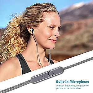 100 Packs Earbuds Headphones with Microphone Earbuds Headphones Kids Ear Earbud Bulk, Earbud Headphones for Classroom School, Compatible with Most 3.5 mm Interface (Black)