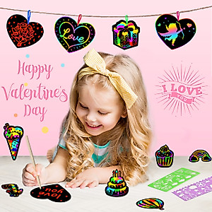 ZMLM Scratch Paper Art Craft Gift: 2 Pack Rainbow Scratch Set for Kids Drawing Coloring Craft Black Magic Art Supplies Kits Easter Basket Stuffers for Girls Boys Birthday Valentines Day Toys