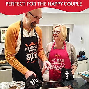 FixGrub Wedding Gifts | Gift for Couples, Anniversary | Bridal Shower | Engagement | Gifts for Bride with His Hers Potholders and Gift Box