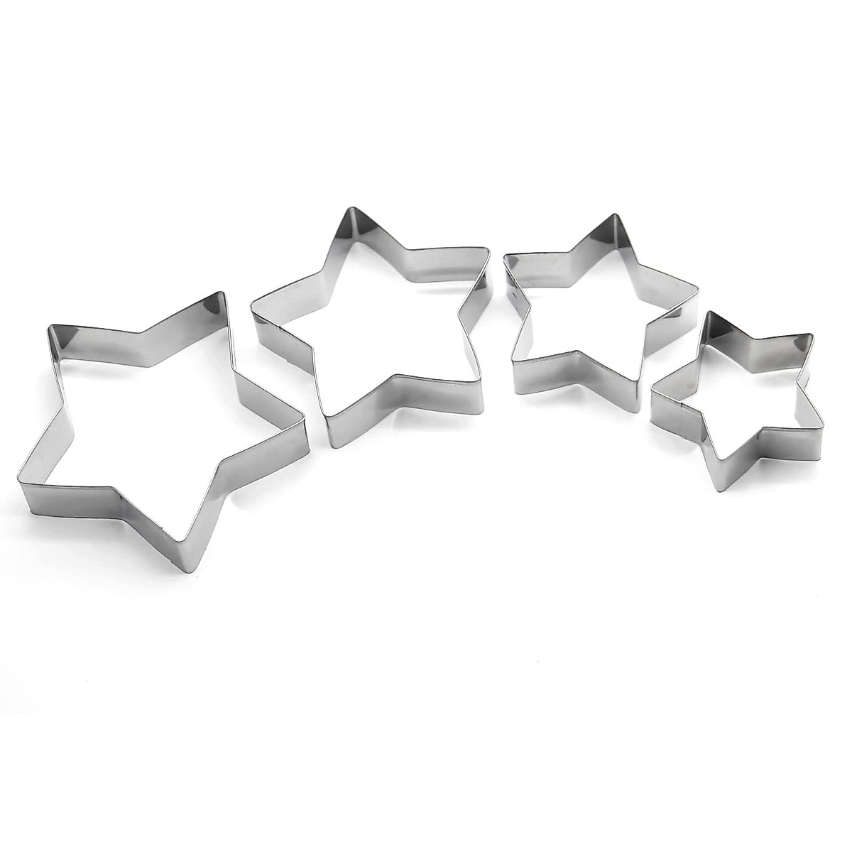 SurgeHai Star Cookie Cutter Set, 4-Piece Stainless Steel Stars Cutters ...
