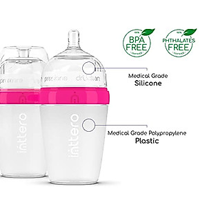 Inttero 9oz Formula Making Mixing Pop Dispenser Baby Bottles Anti-Colic - 2 Pack/Medium Flow (Cute Blue) — Everyday Baby Essentials — Yummy Ready