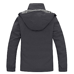 wantdo Women's 3-in-1 Waterproof Ski Jacket Warm Hooded Winter Coat Rain Jackets Dark Gray L