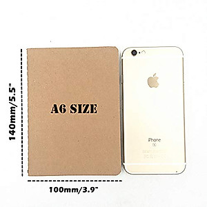 6pcs Travelers' Notebook Thread-bound Journal Diary Memo Pad,A6 Size & 30 sheets(Blank Pages)