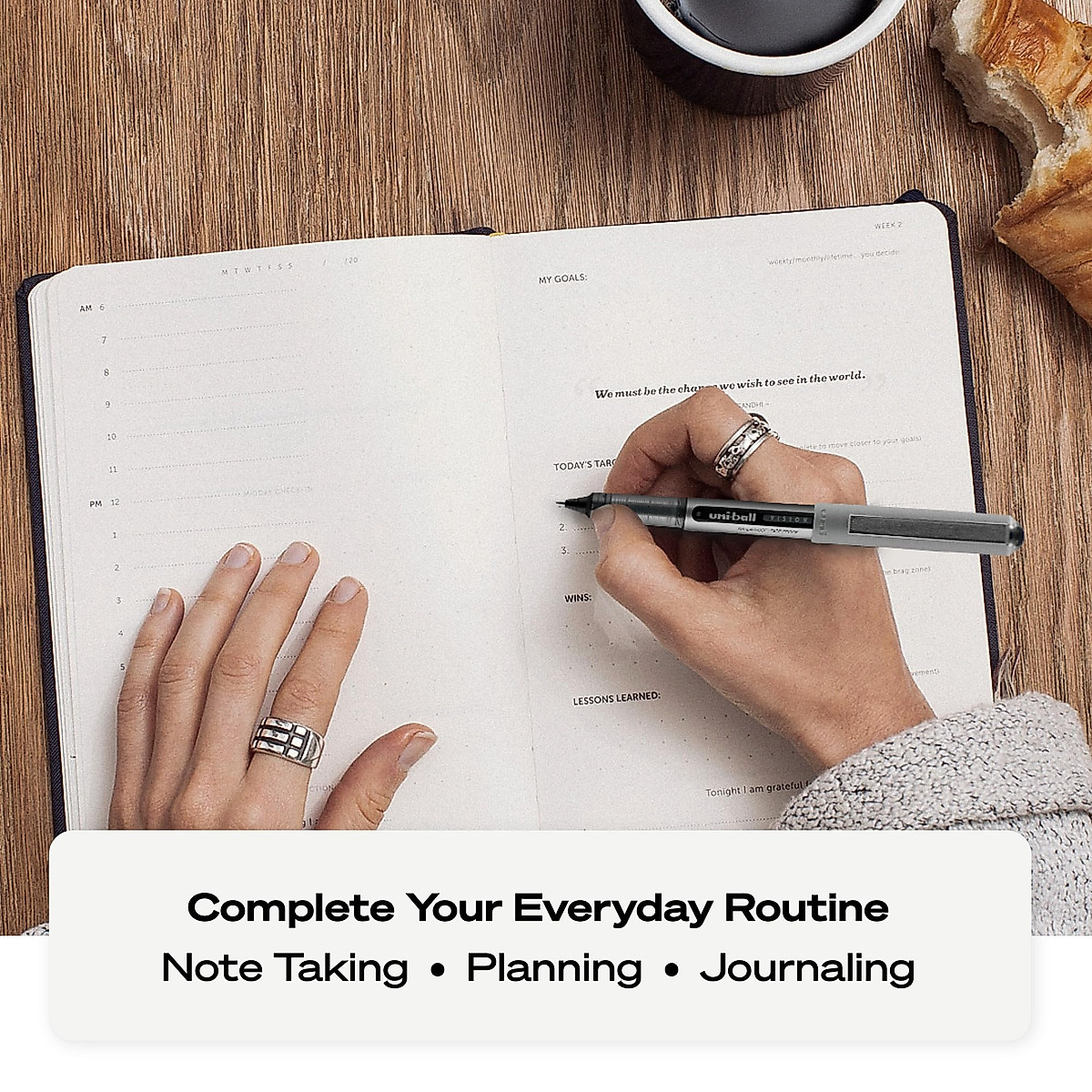 uni-ball Vision Rollerball Pens Fine Point, 0.7mm, Black, 12 Pack