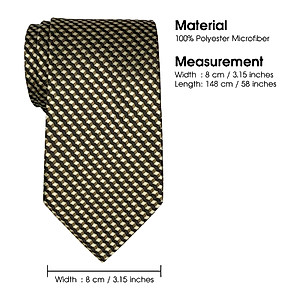 Retreez Wavy Zig Zag Stripe Pattern Woven Men's Tie - Brown
