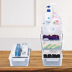 JRing 4-Tier Under Sink Organizer, Kitchen/Bathroom Cabinet Organizer Removable Storage Baskets with Dividers Multi-purpose Pull Out Home Organizers