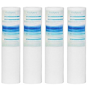 Geekpure 10 Inch PP Polypropylene Sediment Replacement Filter for RO Water Filtration-2.5" x 10" -5 Micron-Pack 4