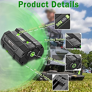 NELEBUTO Replacement EGO 56V Battery,5.0Ah Battery Compatible with All EGO 56 Volt Power+ Tools