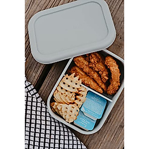 The Dearest Grey Leakproof Silicone Bento Box For Adults & Kids (Cloud)