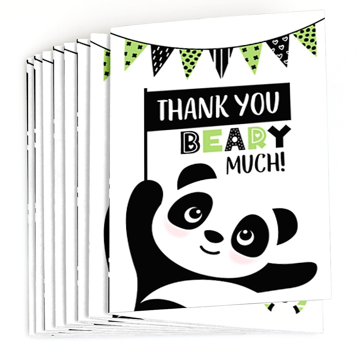 Big Dot of Happiness Party Like a Panda Bear - Baby Shower or Birthday Party Thank You Cards (8 count)