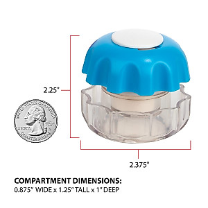 EZY DOSE Crush Pill, Vitamins, Tablets Crusher and Grinder, Effortlessly Crushes Medications into Fine Powder, Features Storage Compartment, Easy-to-Use Design, Color May Vary, Blue, BPA Free