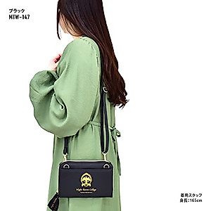 Disney Twisted Wonderland 0130 Women's Shoulder Bag, Mini Bag, Crossbody Bag, Water Repellent, Synthetic Leather, Lightweight, Small, Logo, Multi-functional, Smartphone, Black (MTW-147)