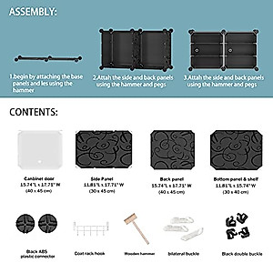 Anenz Shoe Storage Shelf Shoes Cabinet 24 Pair Portable Closet Shoe Rack Shelves Organizer for Closet Entryway ,Free Standing Show Shelf Black Shoes Closet with Doors for for Entryway,Hallway Bedroom