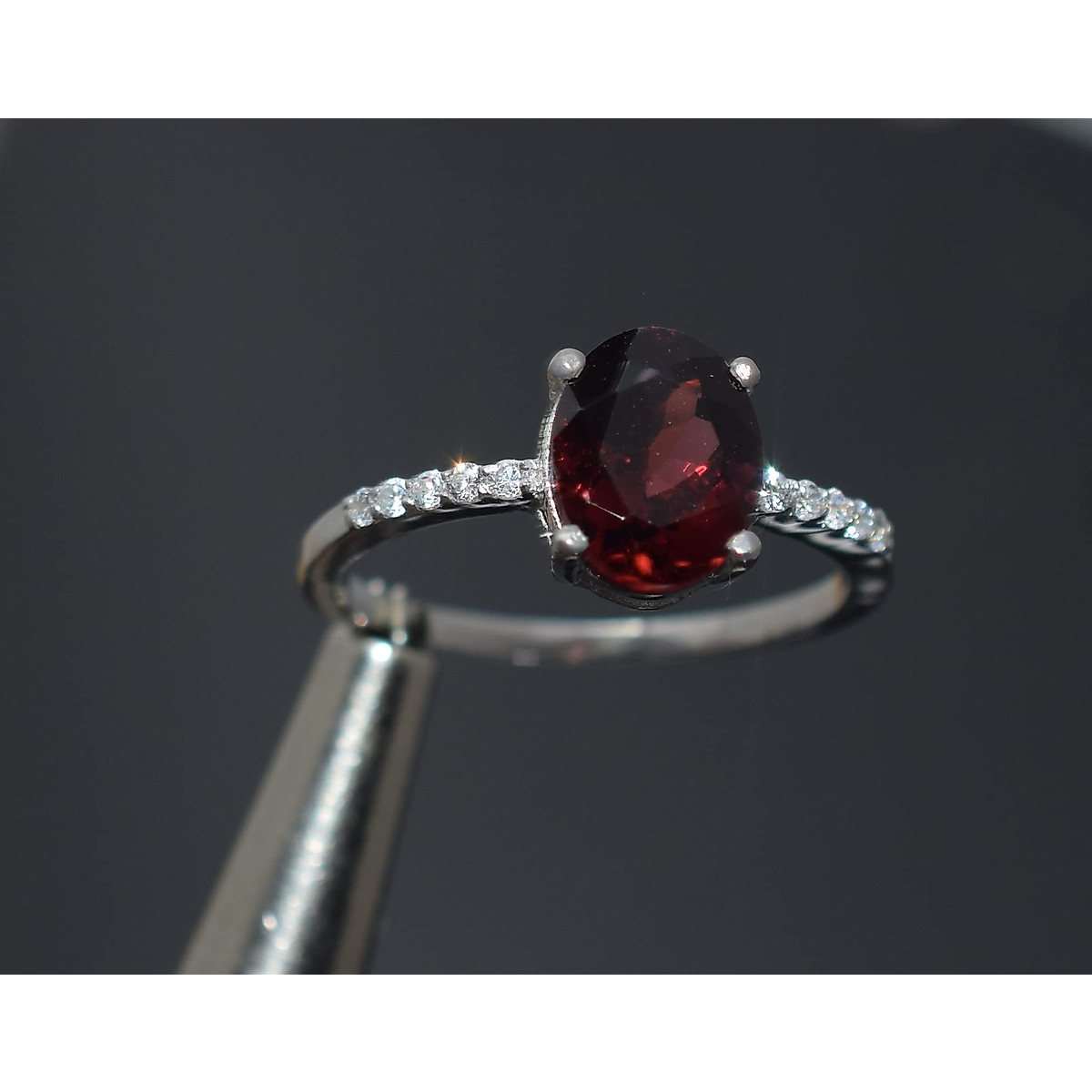 Women's Beautiful Natural Genuine Garnet Gemstone Designer Ring 925 Sterling Silver Faceted Garnet, January Birthstone, Boho Hippie Ring For Wedding/Marriage/Fastival/Annyversary (Size:-13)