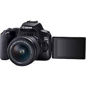 Camera EOS 250D (Rebel SL3) DSLR Camera w/EF-S 18-55mm F/3.5-5.6 Zoom Lens + Case + Sandisk 64GB Memory Card + 3pc Filter Kit + Card Reader + Cleaning Kit (International Model)