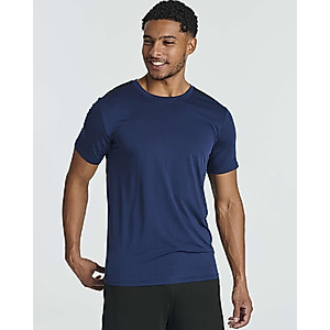 Real Essentials - Pack of 5 Men’s Active Quick Dry Fit Crew Neck T-Shirts Athletic Gym Workout Short Sleeve Tee Tops Camisas para Hombres Summer - XX-Large - Set 15