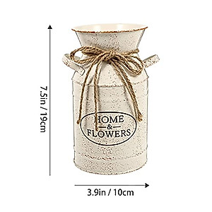 NOLITOY 1pc Flowerpot Artifical Flower Farmhouse Metal Vase Bouquet of Flowers Artificial Ash Tray Outdoors Houseplant Pots Can Planter Tin Mini Office Wrought Iron Flower Basket