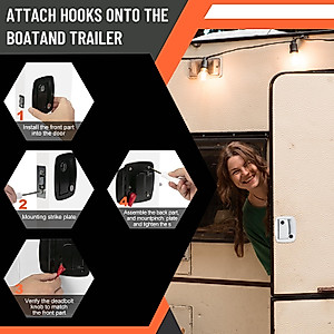 WELLUCK RV Entry Door Lock with Paddle Deadbolt, 100% Metal Camper Door Latch Handle, Zinc Alloy RV Door Lock Replacement Kit Secure for Camper Horse Travel Trailer Cargo Hauler, Black, Not Key Alike