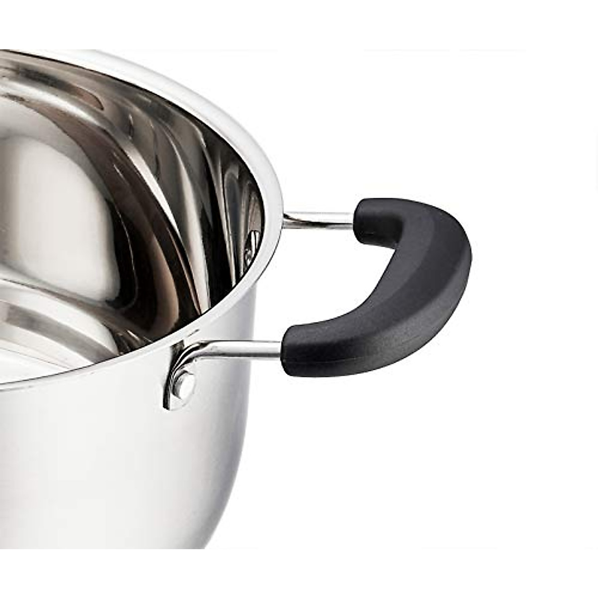 Stainless Steel Stockpot, P&P CHEF 4 Quart Stock Pot with Lid, Heat-Proof Double Handles - Dishwasher Safe