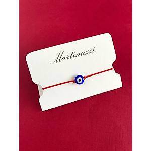 Martinuzzi Accessories Evil Eye Red String Bracelet. Lucky Turkish Eye Red Cord Bracelet. (Royal blue eye)
