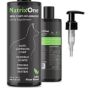 Camelina Oil for Dogs, Dog Skin and Coat Supplement All-Natural Supplements, Support Hearts, Joints, Coats, Skin and Anti-inflammatory Systems, Protective & Maintenance Care, 16 oz by NatrixOne