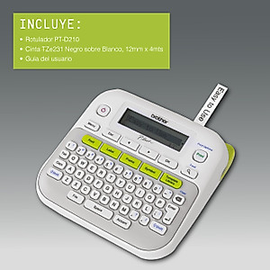 Brother P-touch, PTD210, Easy-to-Use Label Maker, One-Touch Keys, Multiple Font Styles, 27 User-Friendly Templates, White