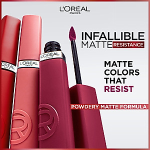 L'Oreal Paris Infallible Matte Resistance Liquid Lipstick, up to 16 Hour Wear, Le Rouge Paris 420, 0.17 Fl Oz