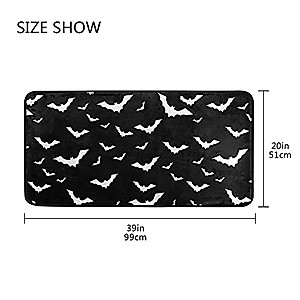 Krafig Halloween Bats Kitchen Rug Non Slip Washable Anti Fatigue Kitchen Mats Runners Floor Comfort Mat Area Rug Carpet for Kitchen Living Room Bathroom Laundry Room Entryway 39x20 Inch