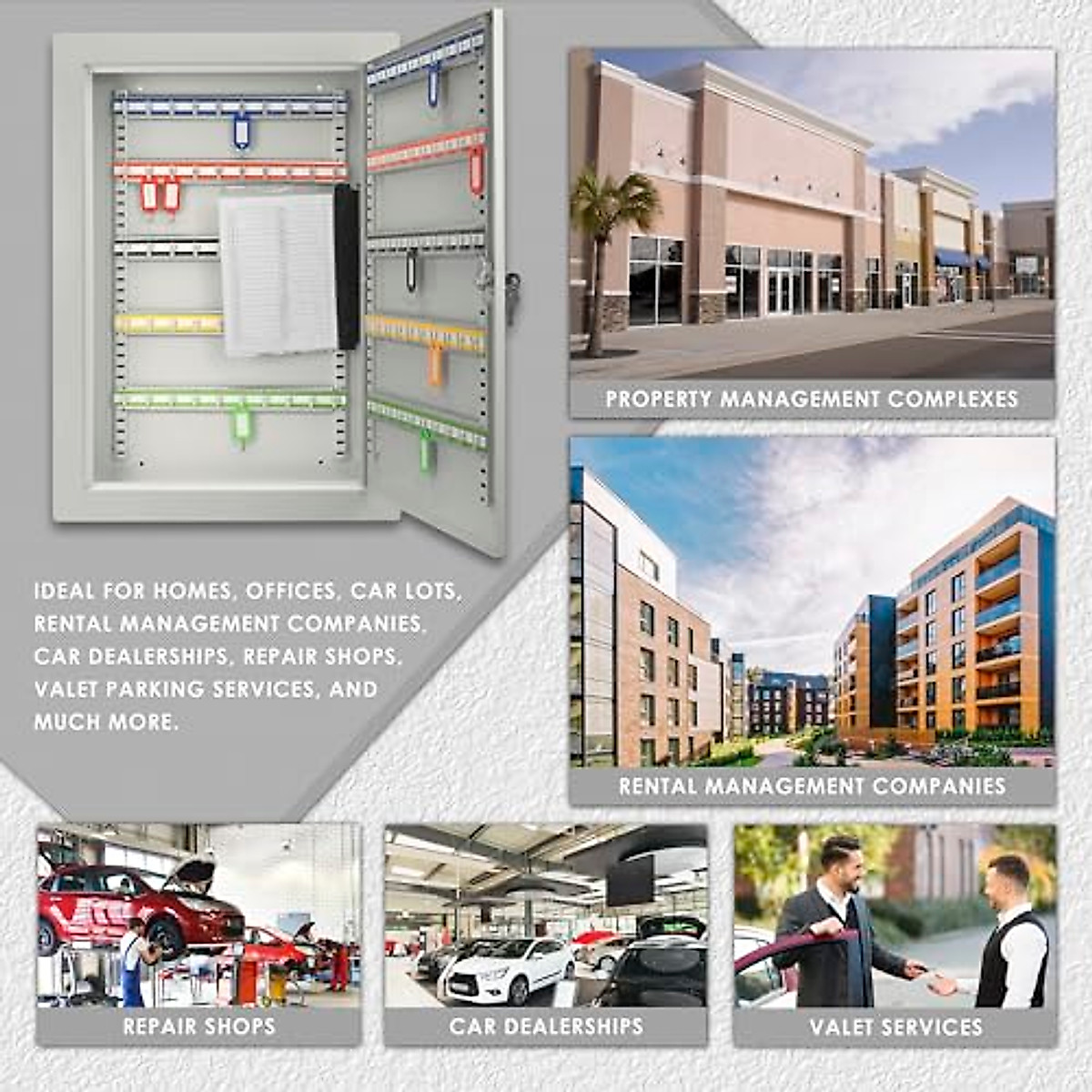 Barska CB13534 Key Lock 100 Position in Wall Adjustable Key Cabinet Lock Box Flange Gray,Grey