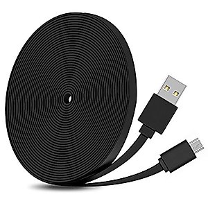 FASTSNAIL 26FT Extension Flat Charging Cable and Data Sync Cord Compatible with PS4/Xbox One Controllers, Kindle Fire, USB to Micro USB Power Cable Compatible with WyzeCam, WyzeCam V3, YI Cam etc.