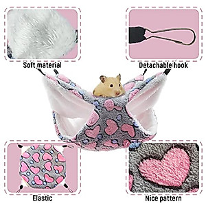 Small Pet Cage Hammock, Guinea Pig Hideout, Mattress, Pet Cage Hanging Tunnel Set for Small Pets like Hamster Guinea Pig etc by 3E Pet (3pc Set, Grey)