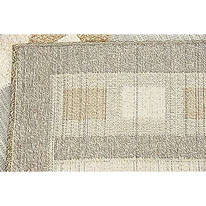Unique Loom Modern Collection Geometric, High-Low Pile, Vintage, Arrows, Indoor and Outdoor Area Rug, 9 ft x 12 ft, Light Brown/Beige