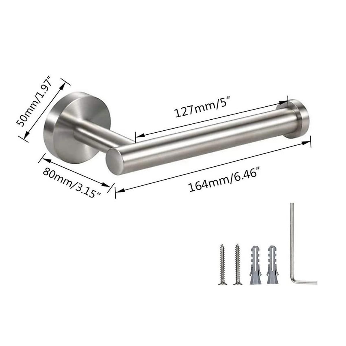 SUMBIN Bathroom Toilet Paper Holder SUS 304 Stainless Steel Tissue Paper Roll Holder Wall Mount in SS Finish