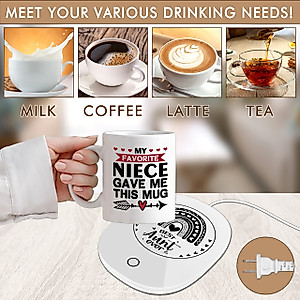 Aunt Gifts, Gifts for Aunt Mothers Day, Best Aunt Ever Gifts from Niece/Nephew, Birthday Gift for Aunt, Smart Warmer Thermostat Coaster with Mug, Beverage Warmer Maintain Temperature 120℉-140℉