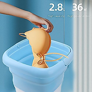 Foldable Washing Machine, Deep Stain Removal Mini Small Size Energy Efficient Folding Washing Machine for Apartment Nursing Home (US Plug)