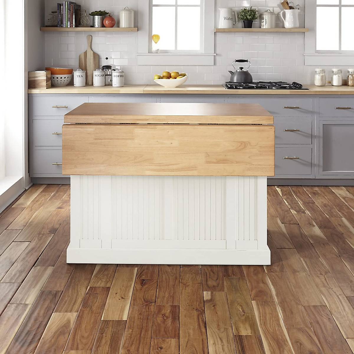 homestyles Nantucket Off-White Kitchen Island and Homestyles Nantucket Pantry, 30", Off White