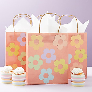 Juvale Pink Gift Bags with Handles for Weddings, Goodies, Birthdays, Baby Showers (8x10 In, 24 Pack)