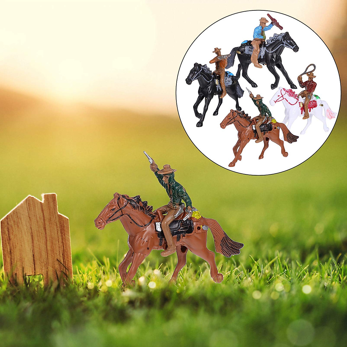 NUOBESTY Farm World Horse Toys Kids House Games for Kids Ages 3-8, 4pcs (Random Color)