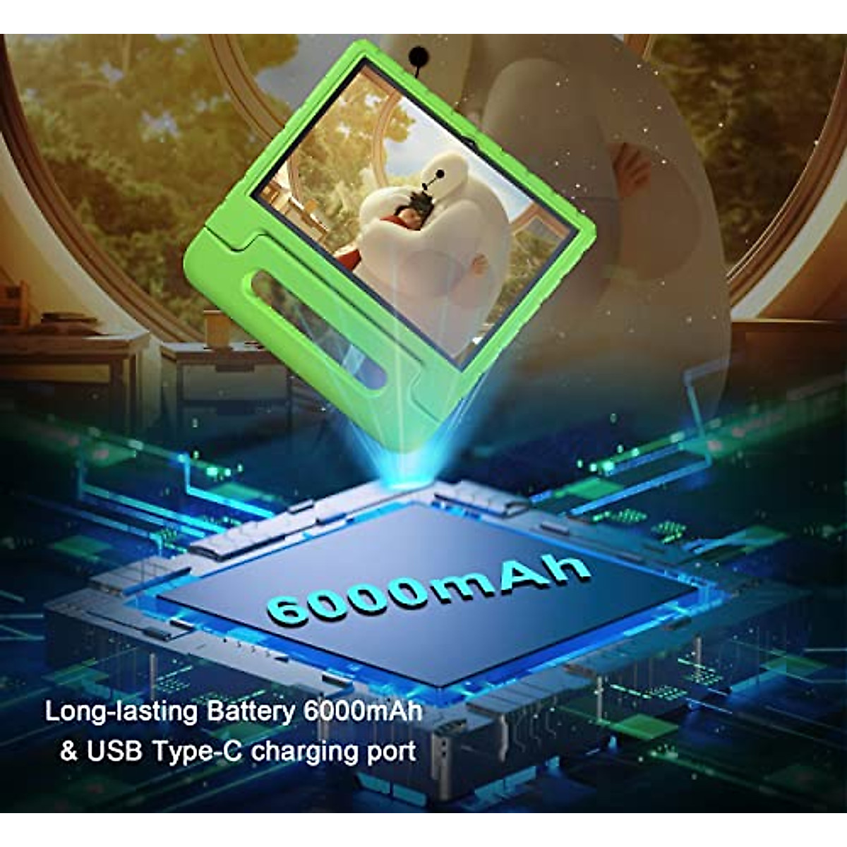 NOBKLEN Kids Tablet, 10" WiFi Tablet for Kids, Android 13.0 Toddler Tablet with Dual Camera 4GB 64GB 1200 * 800 HD IPS Touchscreen 8000mAh Pre-Installed Parental Control Kid-Proof Case