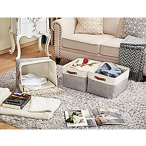 DECOMOMO Foldable Storage Bin Extra Large [3-Pack] & 11"Cube [4-pack] W/Handles for Organizing Shelf Nursery Home Closet & Office