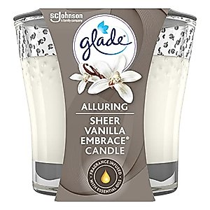 Glade Candle Jar, Air Freshener, Sheer Vanilla Embrace, 3.4 Oz