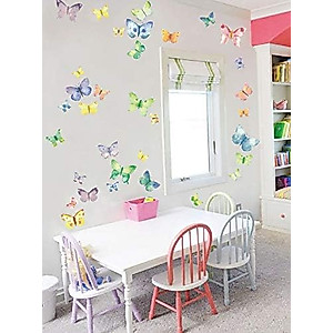 Kath and Cath Butterfly Wall Stickers Butterfly Wall Decals Wall Decor Removable for Girls Kids Nursery Bedroom Living Room