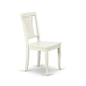 East West Furniture BOAV5-LWH-W 5 Piece Dining Room Table Set Includes a Round Kitchen Table and 4 Dining Chairs, 42x42 Inch, Linen White