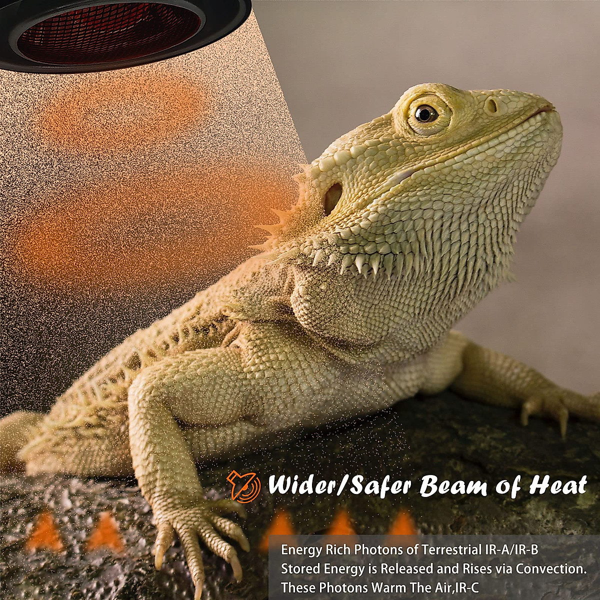 ExoRepti Deep Heat Projector Reptile Heat Lamp Bulb (DHP 55W, PAR30), Basking Light for Bearded Dragon & Leopard Gecko, Carbon Infrared Heater for Amphibian Pet