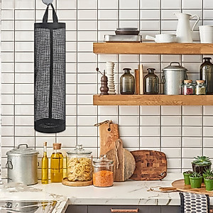 Plastic Bag Holder, 4 Pack Grocery Bag Holder for Plastic Bags, Mesh Hanging Storage Bag Dispenser Shopping Bag Holder Trash Bags Grocery Bag Organizer