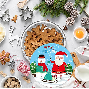 WorldBazaar Christmas Aluminum Food Containers with Lids 36PCS Christmas Disposable Lefover Containers Round Holiday Foil Tins Food Storage Pan Christmas Party Supplies