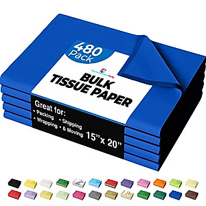 Crown 480 Sheets Bulk Pack Black Tissue Paper Gift Wrap - Ream of Paper - 15 inch. x 20 inch. Wrapping Tissue Paper - for Scrapbooking Paper, Art n Crafts, Wrapping Christmas Gifts and More!!