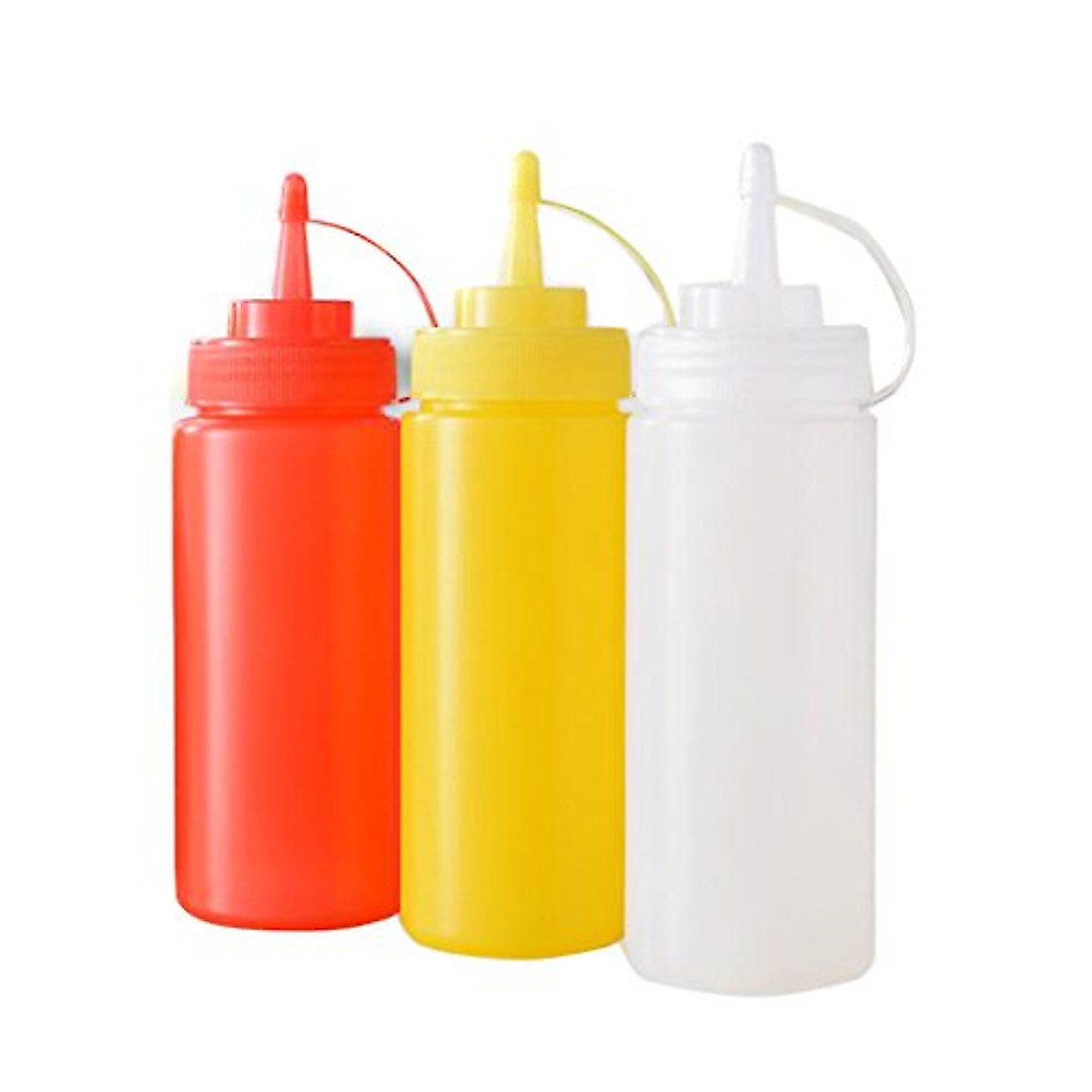 erioctry 3PCS Plastic Squeeze Sauce Bottles Dispenser/Seasoning Container for Mustard Ketchup Oil Cream Honey and Salad Dressing