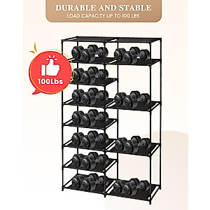 HOUSE AGAIN Shoe Rack Storage Organizer, 8 Tier Tall Shoe Rack,Shoe Holder,Shoe Stand,Free Standing Shoe Shelf for Garage Closet Entryway, 26-30 Pairs Metal Shelf Large Stackable for Boot,Black